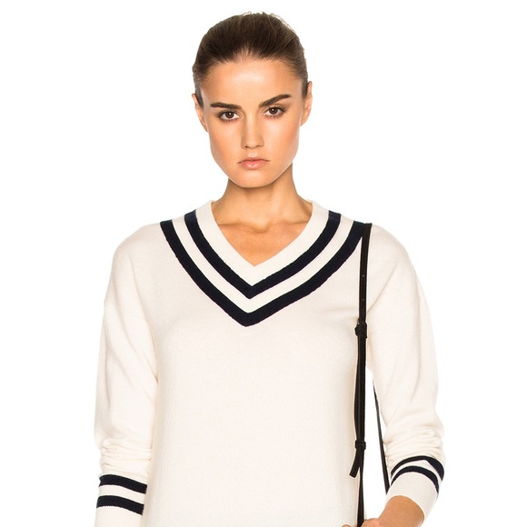 Frame Denim | Sweaters | Frame Varsity Vneck Sweater Womens Xs | Poshmark